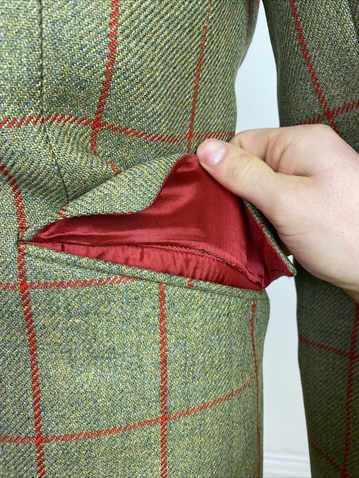 HACKETT Horse + Hound Ltd Edition RARE Windowpane Tweed Shooting Jacket ...