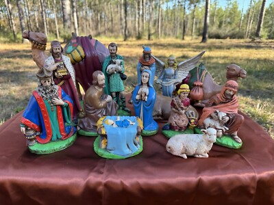 Vintage 1970’s Holland Ceramic 14 Piece Hand Painted Nativity Set | eBay