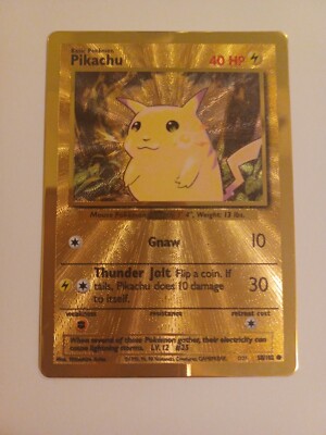 1995 Pikachu Gnaw Pokemon Card 58/102 Rare 40 HP -Never Played | eBay