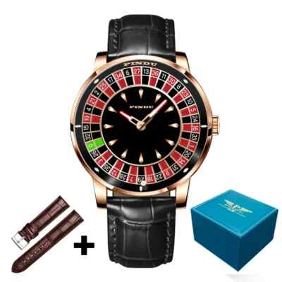 Men Leather Watch Rotating Dial Las Vegas Roulette Watch | eBay