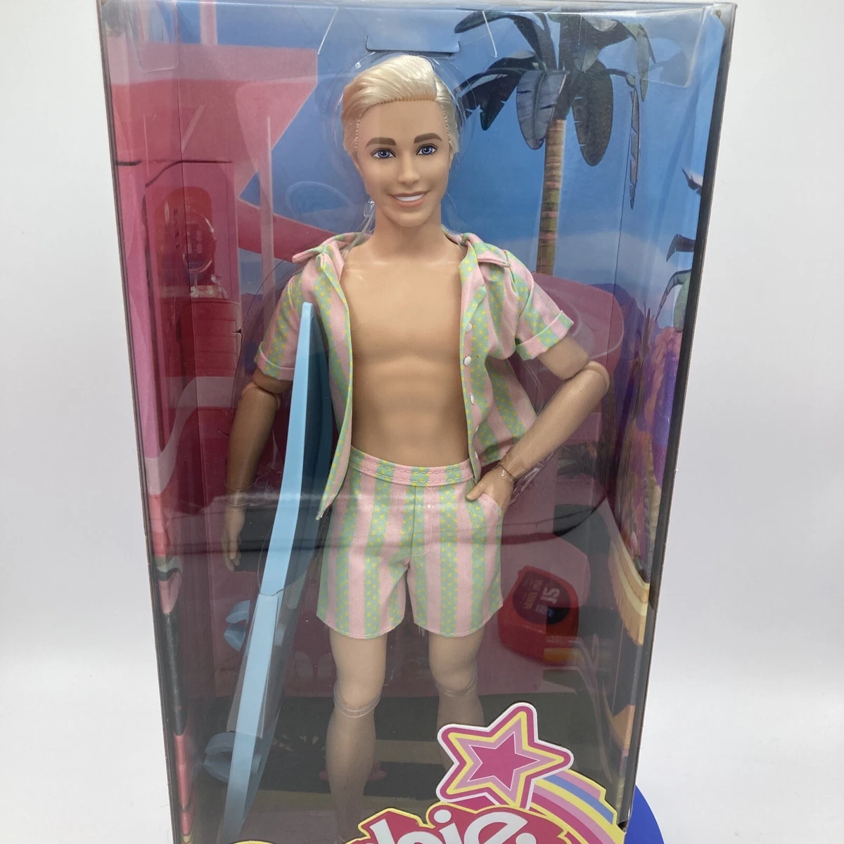 Barbie The Movie Ken Doll Wearing Pastel Striped Beach, 57% OFF