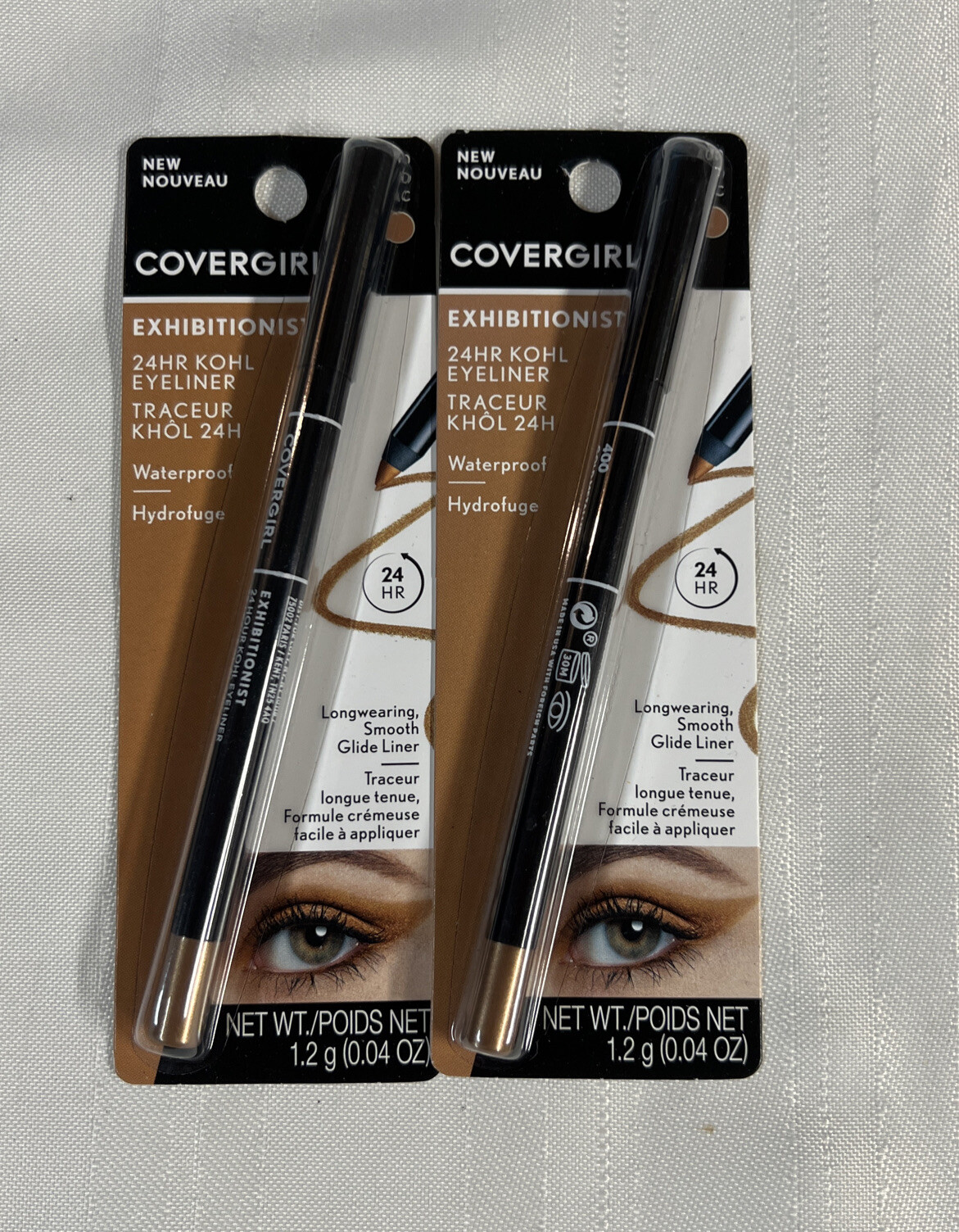 2x Covergirl Exhibitionist Kohl Eyeliner Pencil 400 Gold Metallic ...