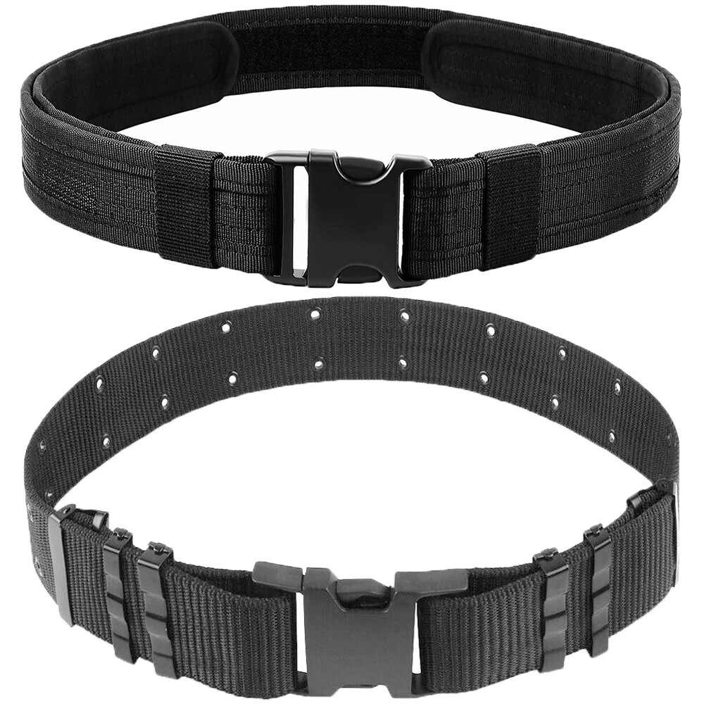 Men Heavy Duty Belt Tactical Combat Police Utility Belt Load Bearing ...