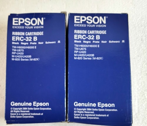 2 Epson ERC-32B Ribbon Cartridge Black TM-H6000/U675 RP-U420 M-U420/820 ...