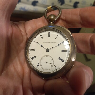 1880 Elgin Key- Wind, Silver-Cased 18 Size 11 Jewel Pocket Watch Runs ...