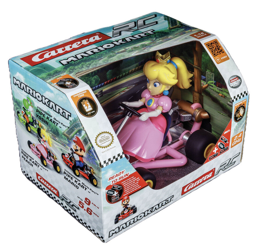 NEW Nintendo Carrera RC Mario Kart Princess PEACH Pipe Car Figure Super ...