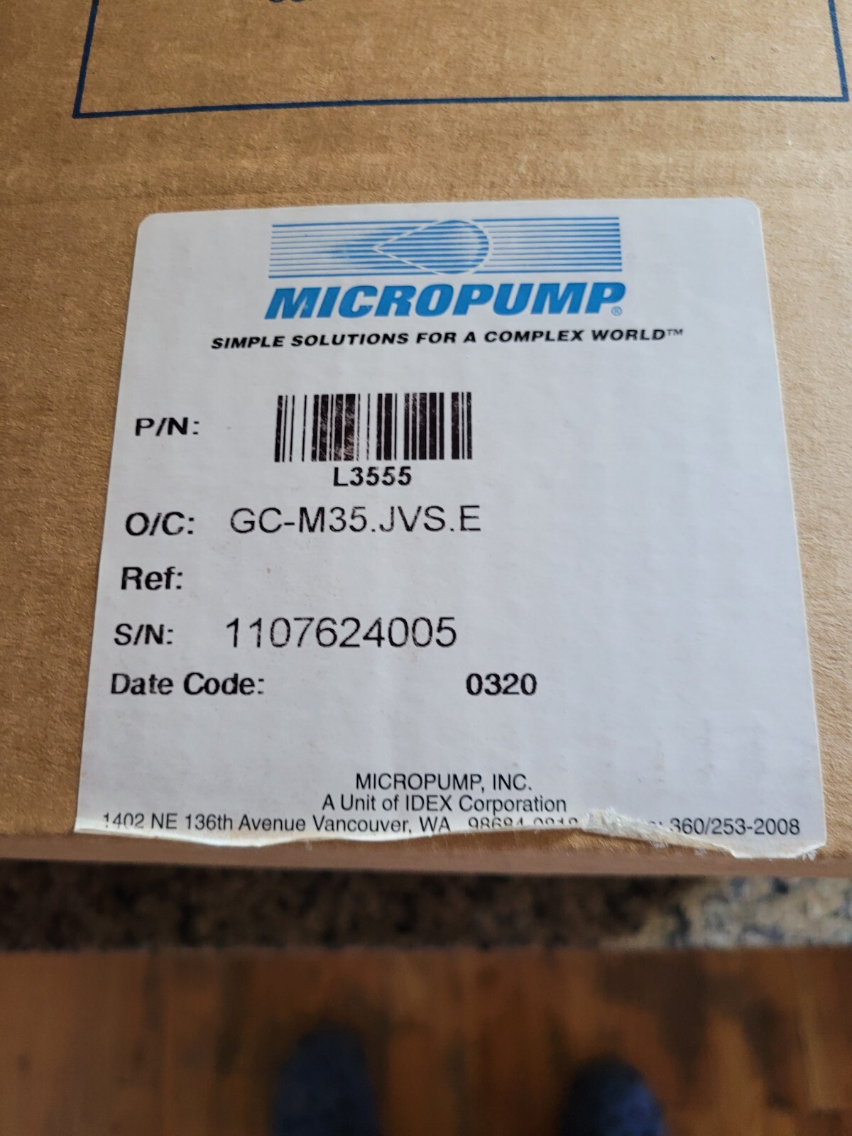 Micropump GC-M35.JVS.E Pump Highest Displacement Suction Shoe Type | eBay
