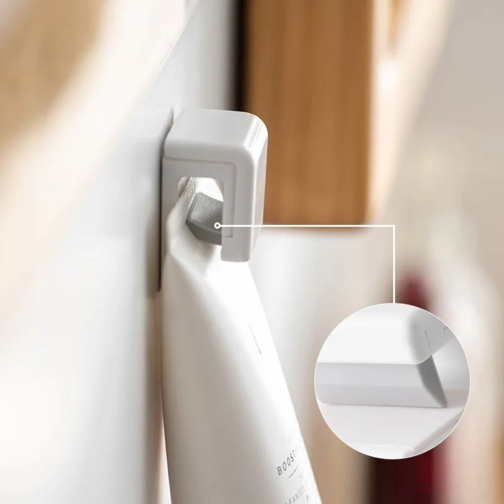 White Toothpaste Holder Plastic Toothpaste Storage Rack Toothbrush ...