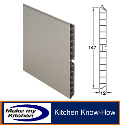 Stainless Steel Coated PVC Kitchen Unit Plinth Trim / Kick Board 147 x ...