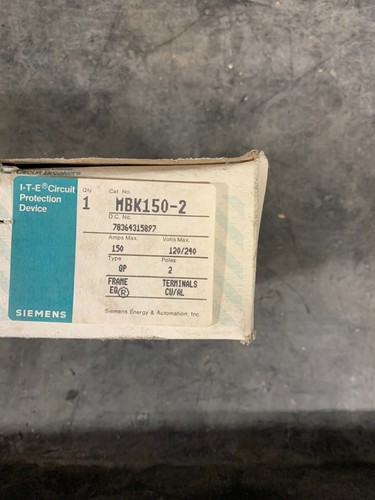 MBK150 SIEMENS TYPE QP 2 POLE 150A 120/240VAC 60HZ CIRCUIT BREAKER | eBay