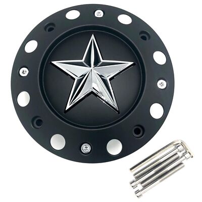 XD Series RockStar Wheel XD775 Tall Center Cap Matte Black Chrome Star ...