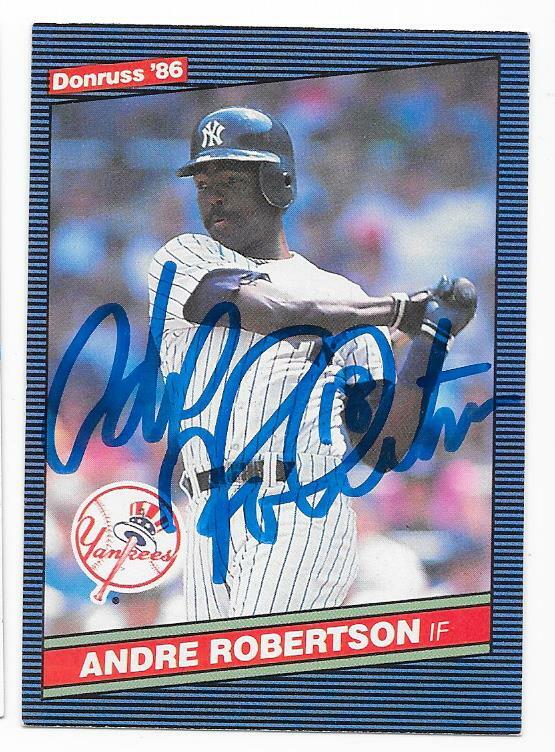 ANDRE ROBERTSON 1986 DONRUSS AUTOGRAPHED SIGNED # 469 NEW YORK YANKEES ...