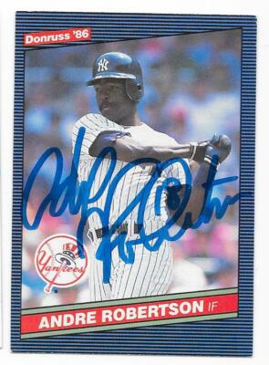 ANDRE ROBERTSON 1986 DONRUSS AUTOGRAPHED SIGNED # 469 NEW YORK YANKEES ...