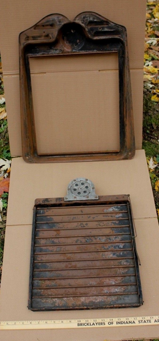 Vintage Radiator Cover Pines Winterfront 1914 Emblem Shutters Grille ...