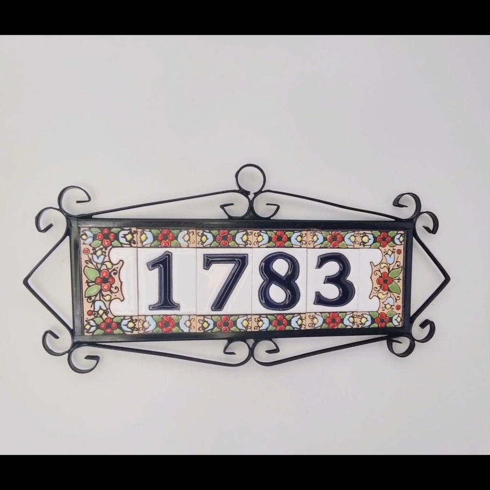 Hand-painted Ceramic Cherry Number Tiles 7.5 x 3.5 cm with Optional ...