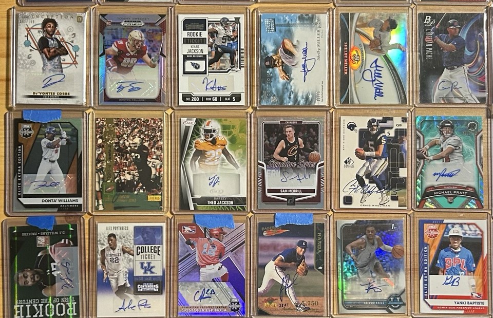 HUGE SPORTS CARD AUTOGRAPH COLLECTION LOT *66* AUTOS! ROOKIES, CRACKED ICE, RPA | eBay
