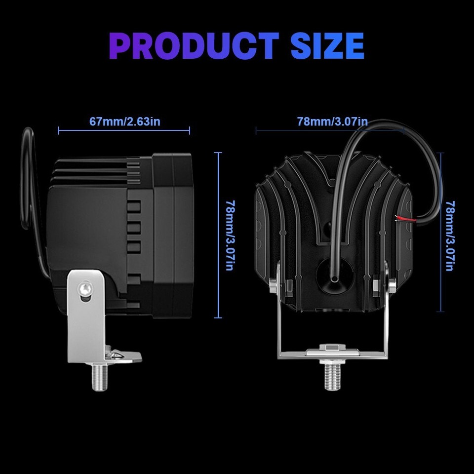 3inch LED Work Light Flood/Spot Cube Pods Bar Driving Fog Lamp Offroad ...
