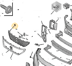 GRIGLIA PARASASSI PARAURTI ANTERIORE ORIGINALI PEUGEOT 3008 P84E ...