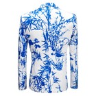 Men Bamboo Print Suit Blazer Dinner Dress Jacket Single Breasted Party ...