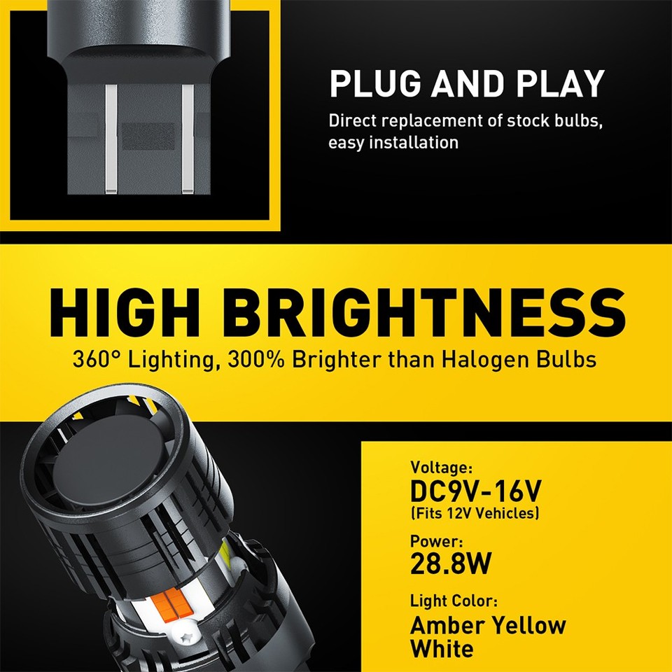 Error Free White/Amber 3157 LED DRL Switchback Turn Signal Parking ...