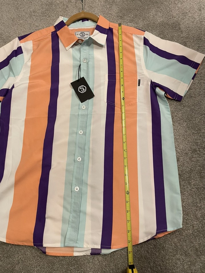 Set of 2 Switch Remarkable Shirts Mens Large Short Sleeve Casual Button ...