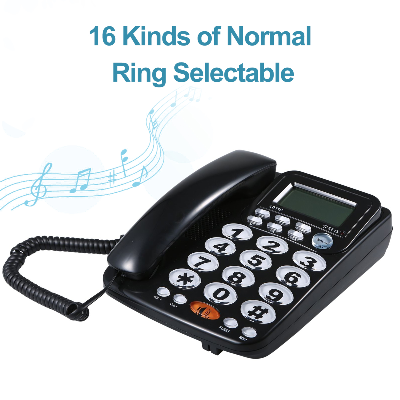 Large Print Button Corded Landline Hands-free Calls Desktop Wired ...