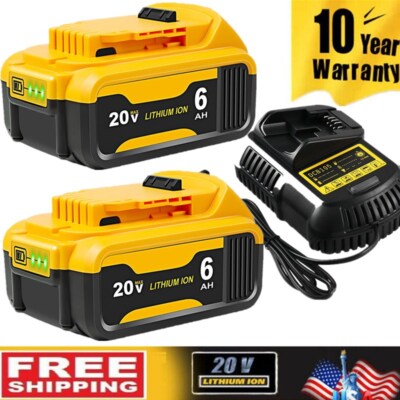 Replacement For DeWalt 20V 20Volt 6.0AH Lithium Battery /Charger DCB206 ...