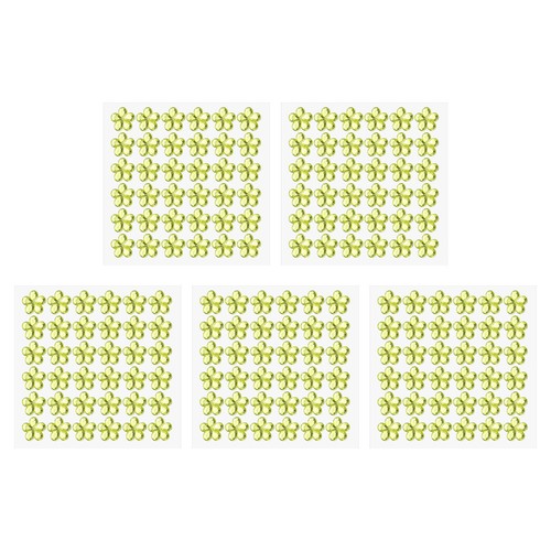 5 Sheet/180 Pcs Flower Self-Adhesive Rhinestone Sticker Light Yellow ...