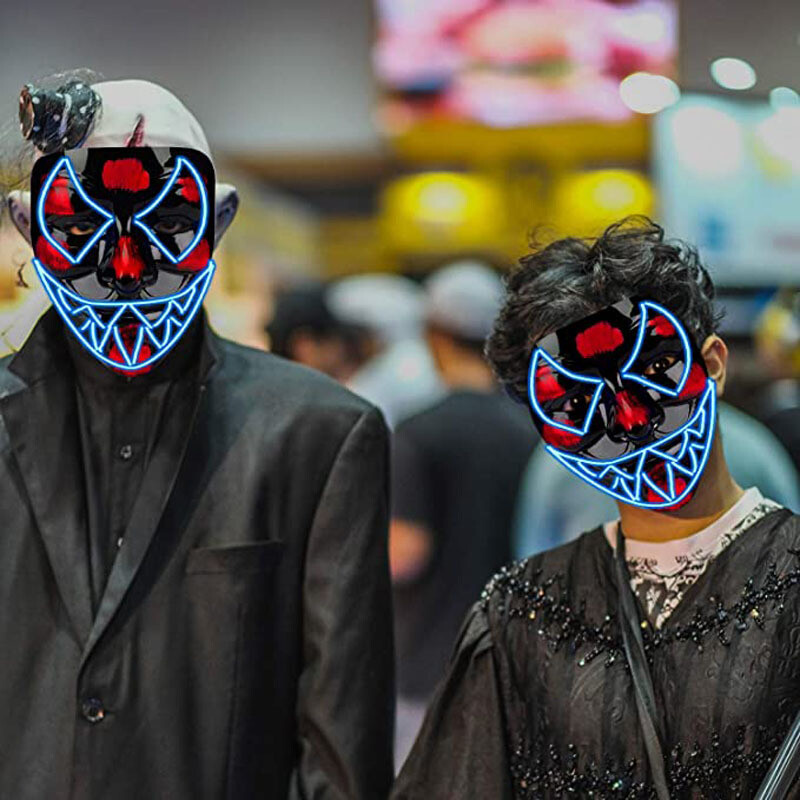 Halloween Clubbing Light Up LED Evil Venom Mask Club Night Rave Cosplay ...