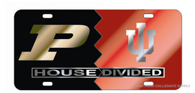 PURDUE UNIVERSITY / INDIANA UNIVERSITY HOUSE DIVIDED License Plate ...