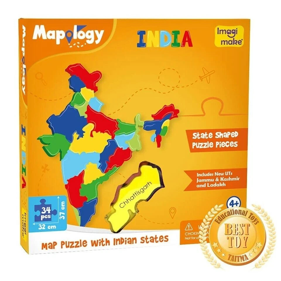 Mapology India Map Puzzles Geography for Kids Educational Toys Puzzles ...