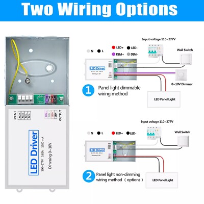 2x4FT LED Panel Light Driver, 0-10V Dimmable,UL Listed, 100-277 VAC, US ...