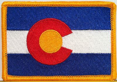 Colorado State Flag Embroidered Iron-On Patch Biker ARMY Emblem Gold ...