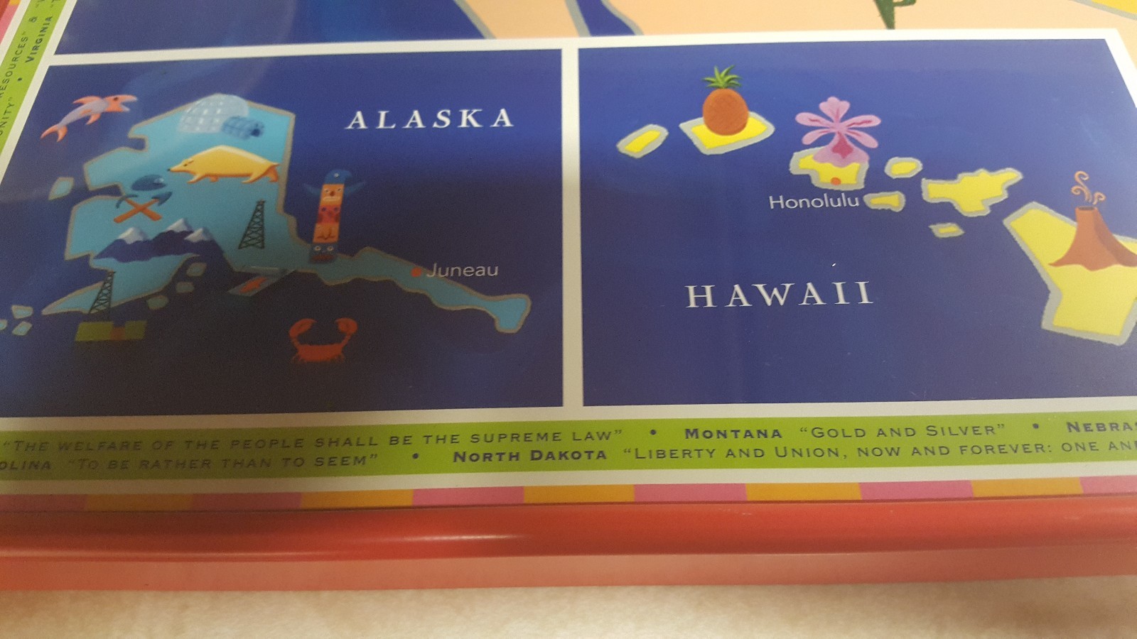 Colorful U.S. Map With State Capitols And State Mottos | eBay