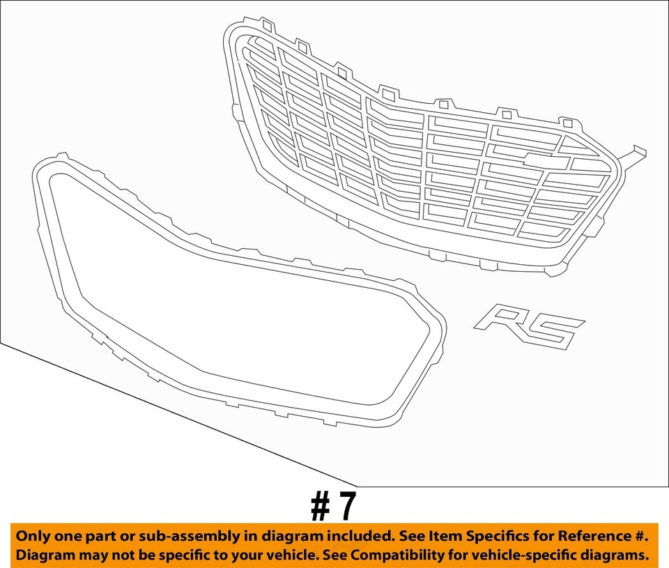 GM OEM 16-18 Cruze Front Bumper Grille Grille Components-Center Grille ...