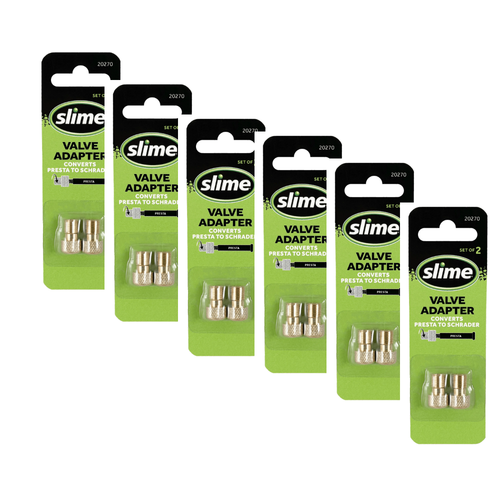 (6 pack) Slime Bicycle Tire Valve Adapter Presta to Schrader (Standard ...