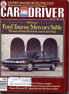 Car and Driver Magazine March 1985 Ford Taurus/Mercury Sable VGEX ...