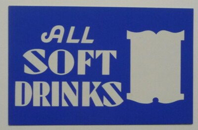 Blue & White Diner Restaurant Sign 1940's "All Soft Drinks" | eBay