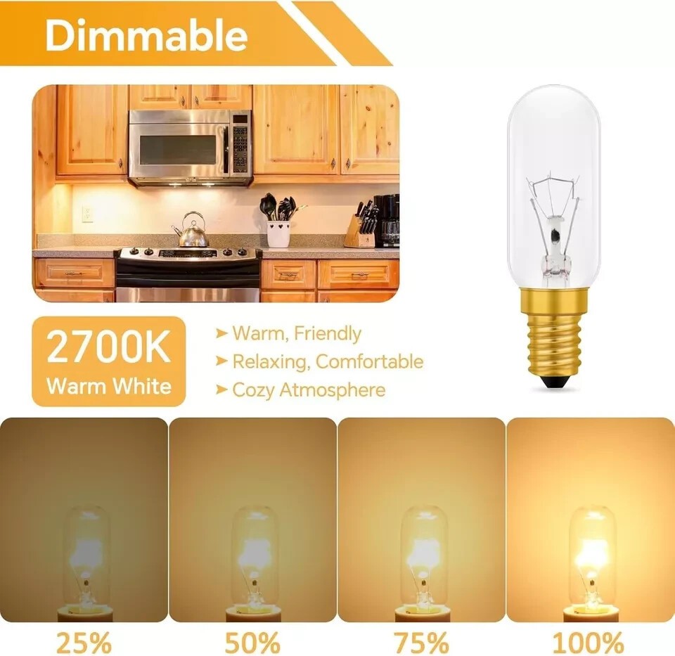 2 x Oven Cooker Hood Extractor Vent LAMP LIGHT BULB SES E14 T25 240V ...