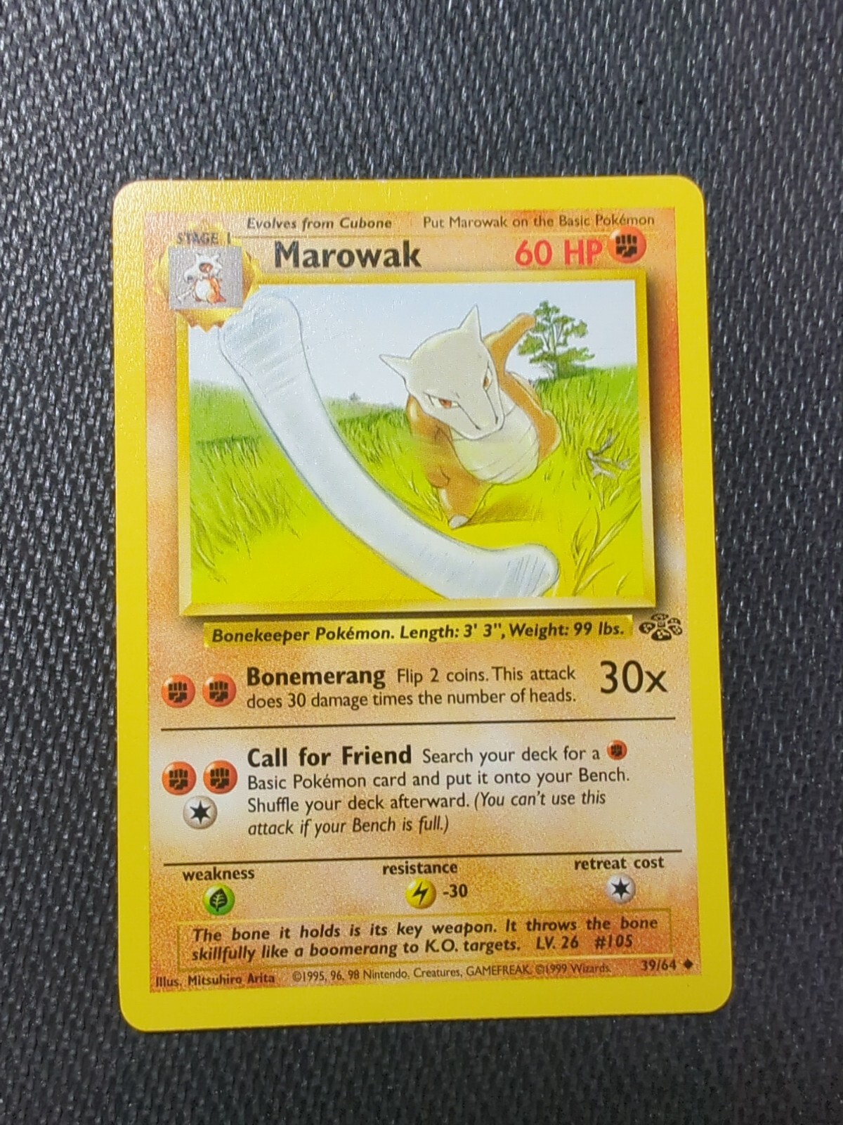 Pokémon TCG Marowak Jungle 39/64 Unlimited Uncommon - Mitsuhiro Arita ...