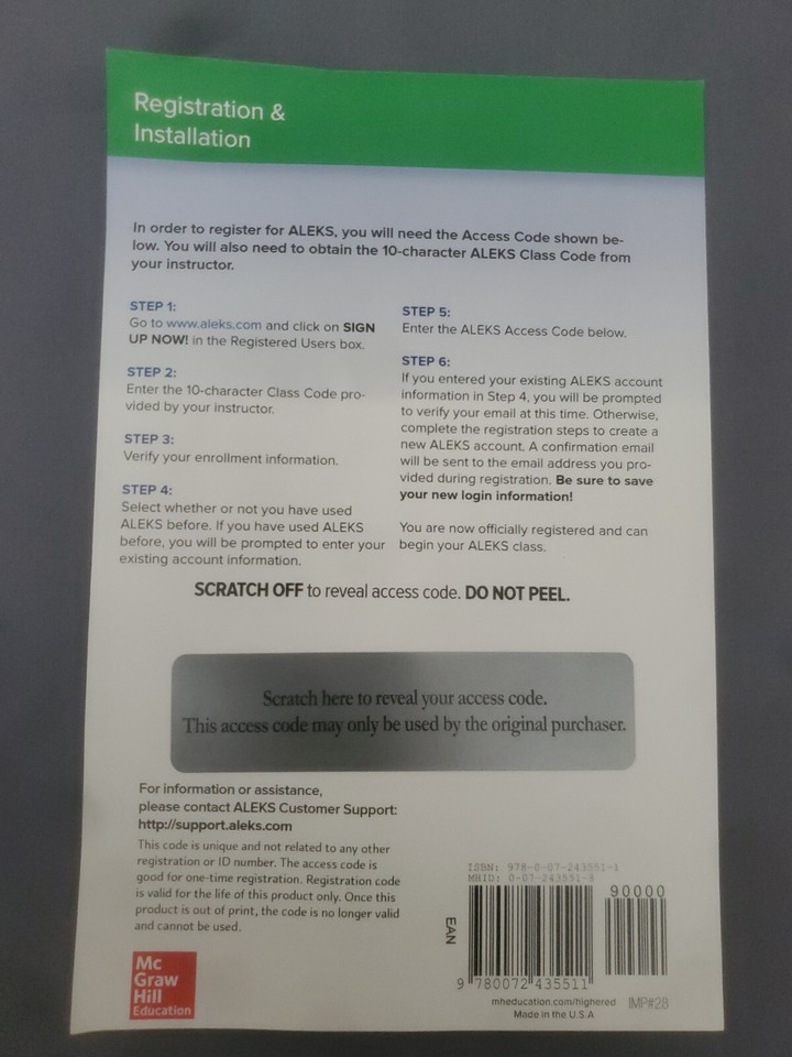 Aleks 18 Weeks Access Code | eBay