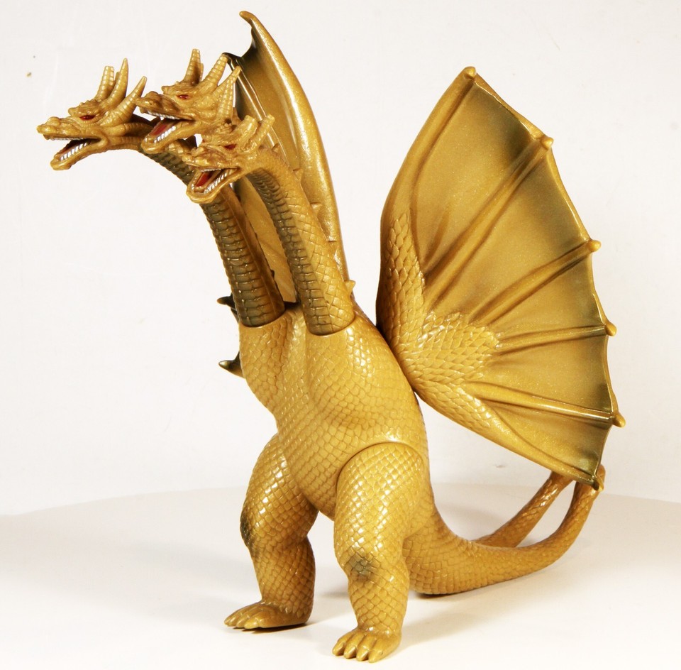 1984 BANDAI SHOWA GOLD KING GHIDORAH SOFUBI GODZILLA VINTAGE 9" FIGURE ...
