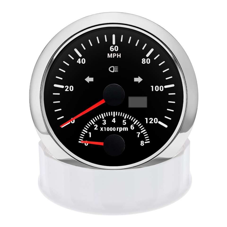 85mm GPS Speedometer 0-120MPH with Tachometer 0-8000RPM 4 in 1 Gauge ...