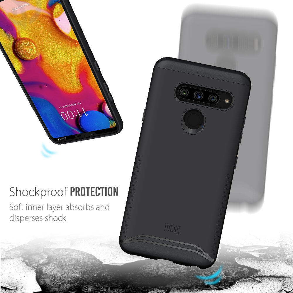 TUDIA Slim-Fit MERGE Dual Layer Protective Cover Case for LG V40 ThinQ ...