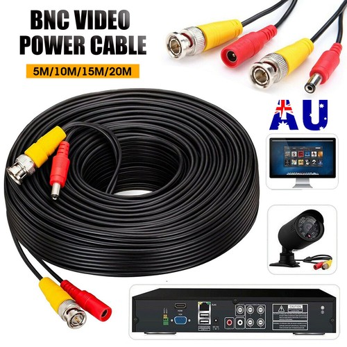 10M 15M 20M BNC Cable Power Lead Video DC CCTV Security Camera DVR ...