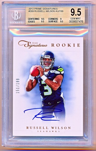 2012 Prime Signatures Russell Wilson Auto Rc #269 (151/199) BGS 9.5/10 ...