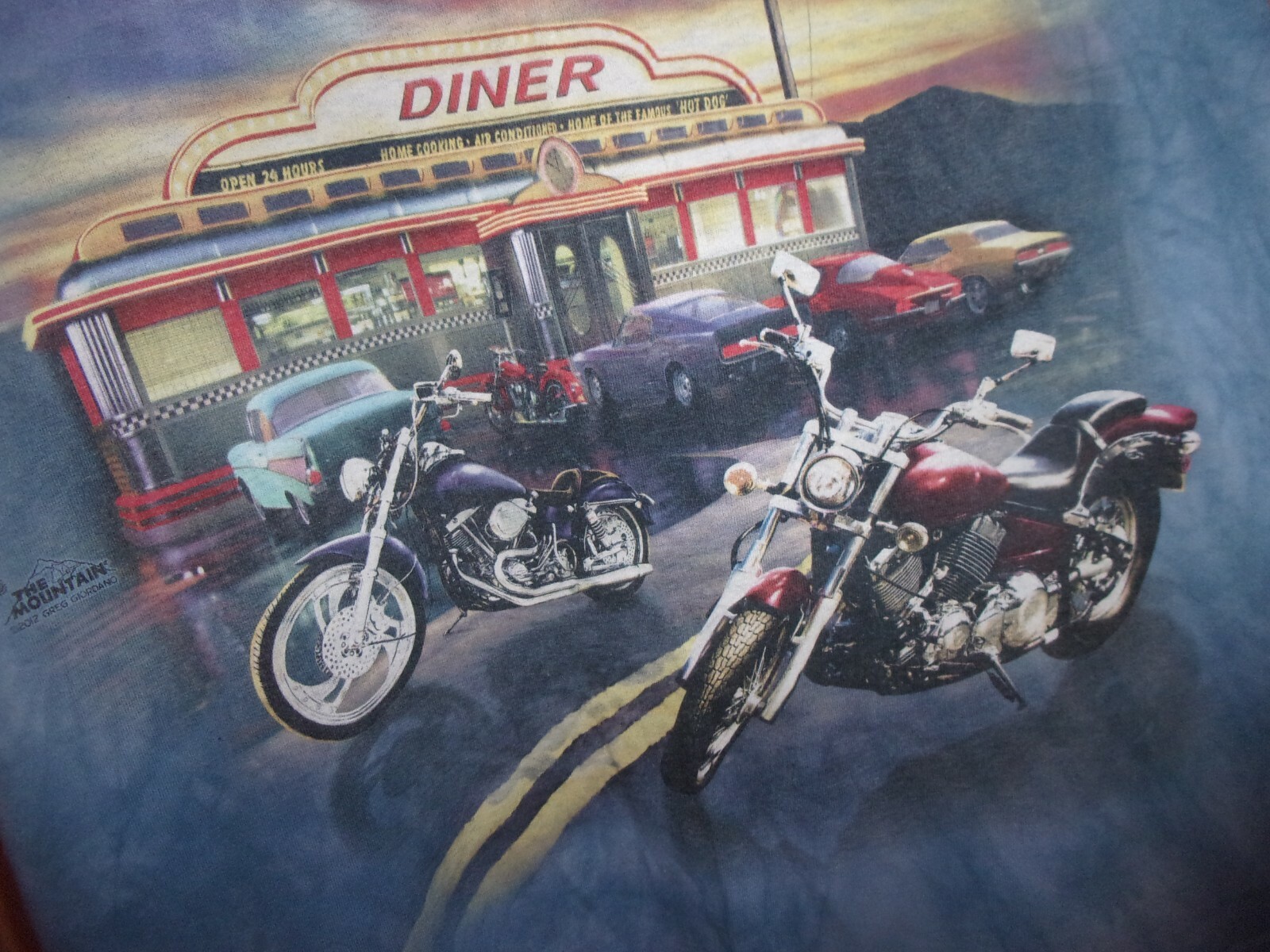 the Mountain blue Route 66 Diner Motorcycles Hot Rods XL t shirt | eBay