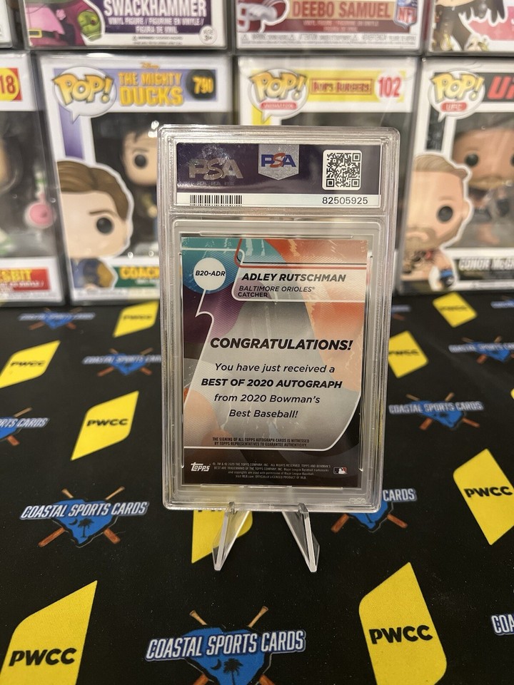 2020 Bowman's Best ADLEY RUTSCHMAN /150 Auto Blue Refractor PSA 10 AUTO ...