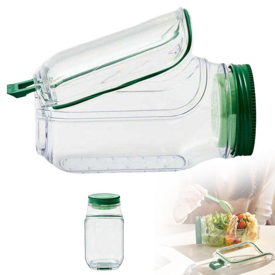 SeparabSalad Bowl,Vertical Layering Salad Pod Built Plastic Salad ...