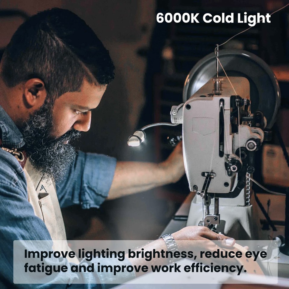 Bonlux Sewing Machine Light, 30 LEDs Flexible Gooseneck Work Light with ...